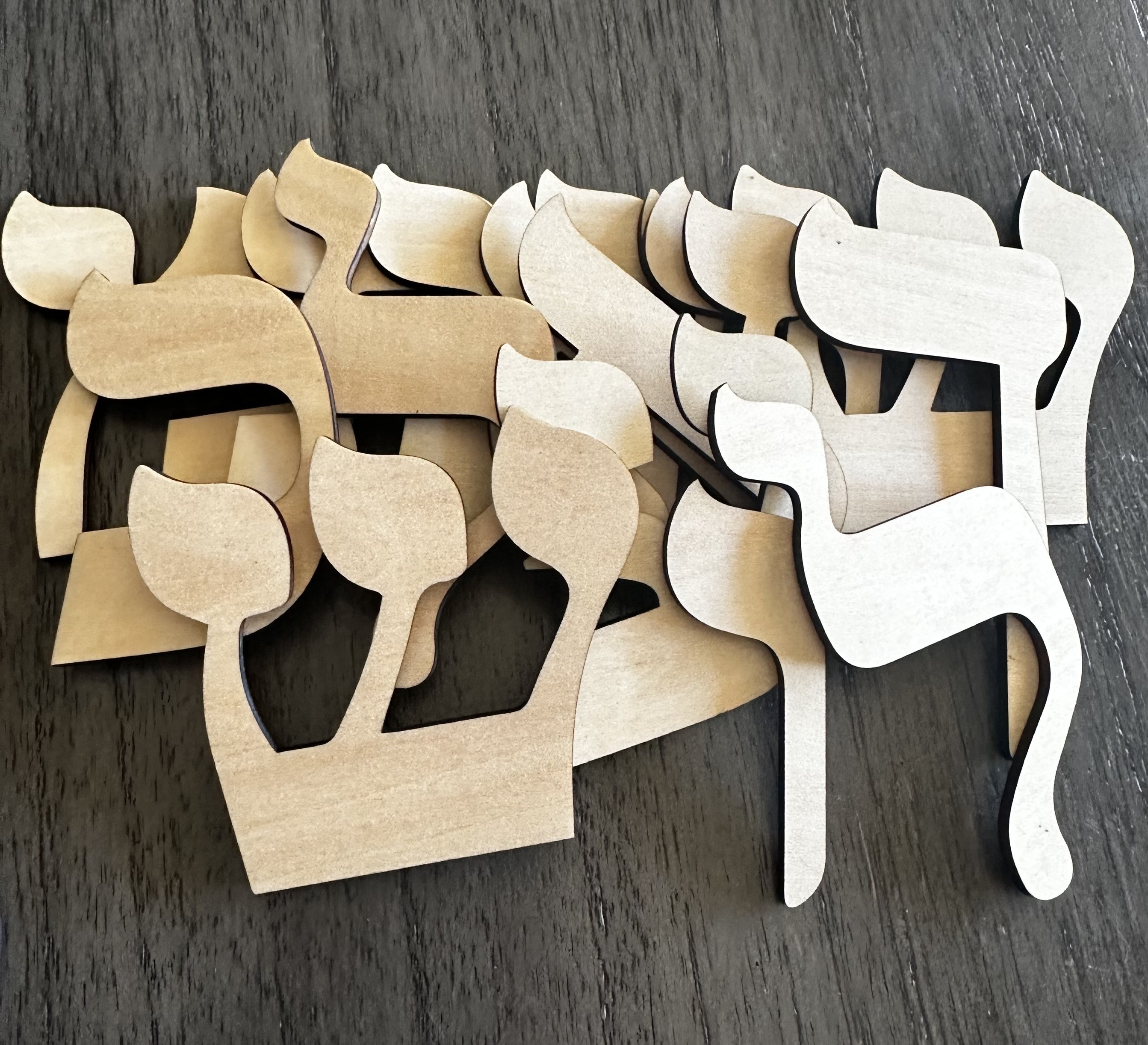 Hebrew Alphabet Wooden Cut Letters in Different Size for Your ...