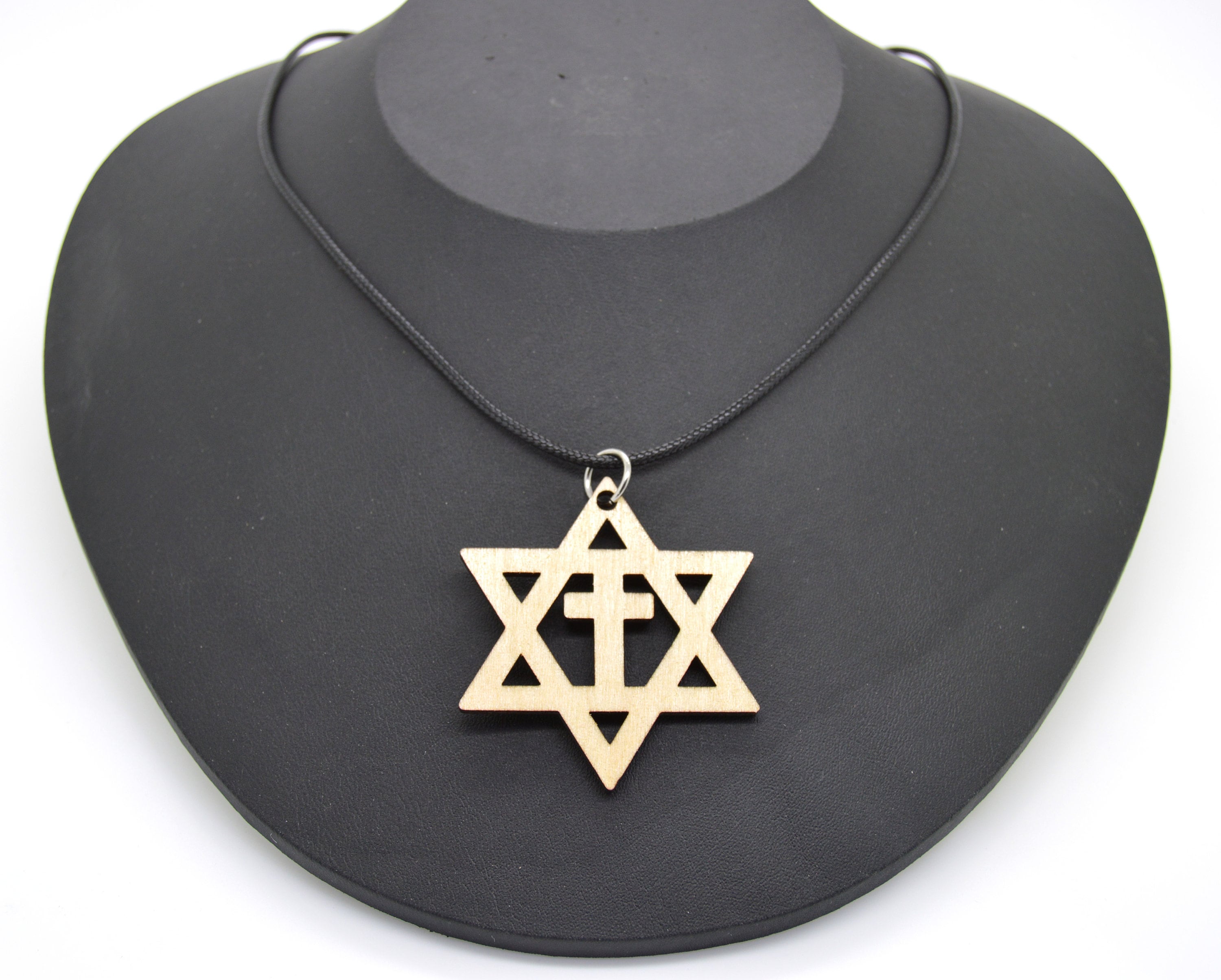 Star of David With the Cross Wooden Messianic Jewish Pendant Pendant ...