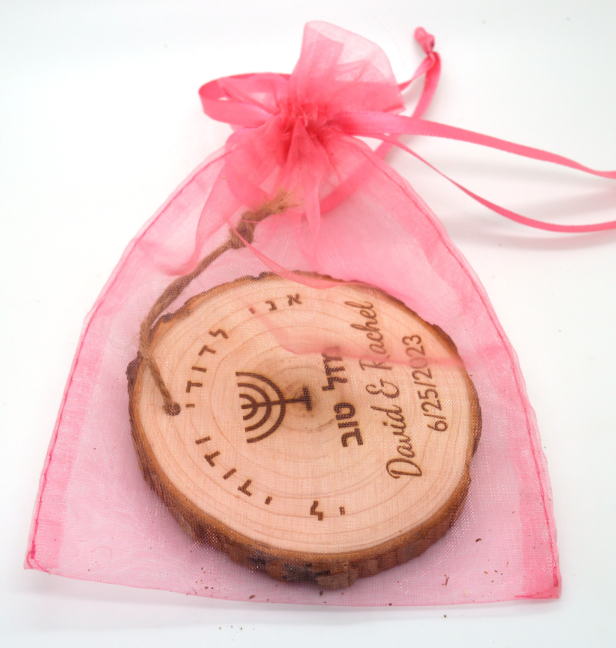 Jewish Wedding, Shower Favors Personalized Natural Pine Wood With Your ...