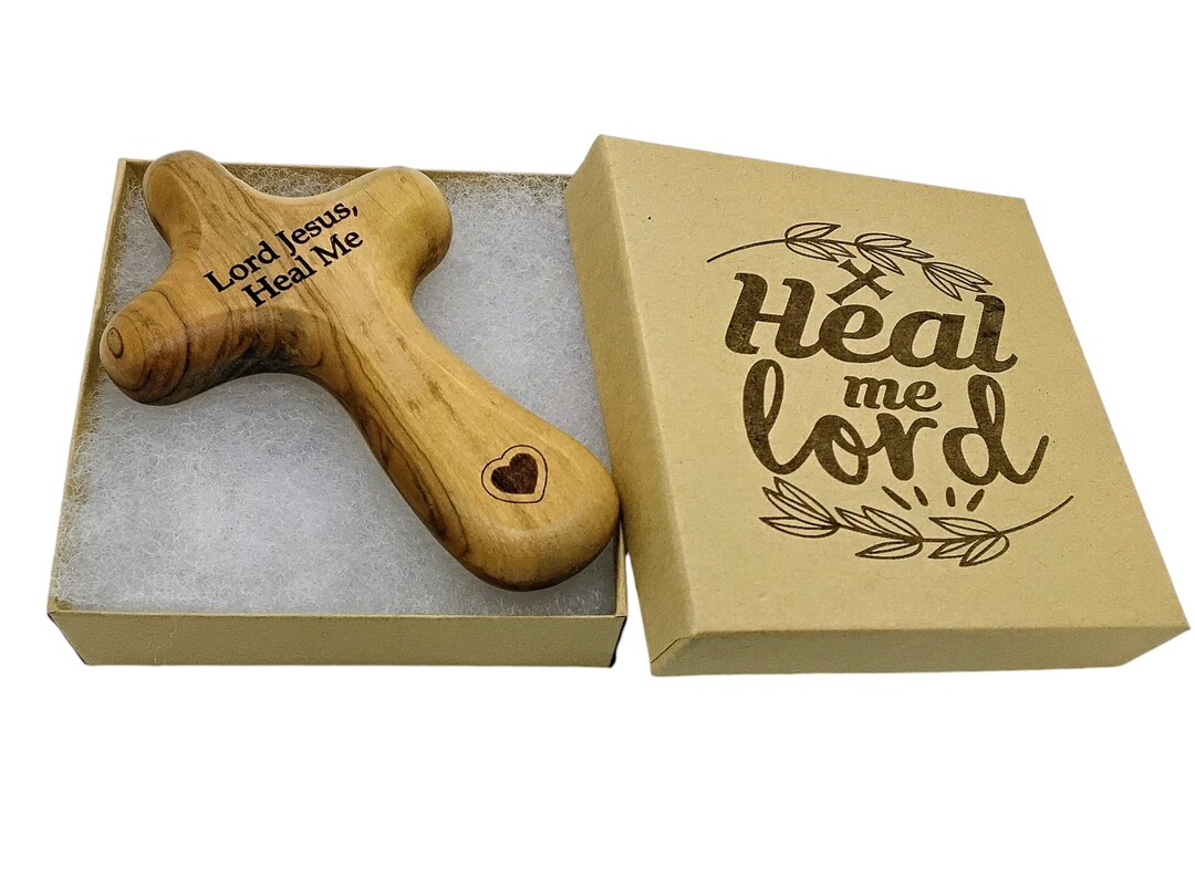 Bethlehem Olive Wood Comfort Cross Engraved With Lord Jesus, Heal Me ...