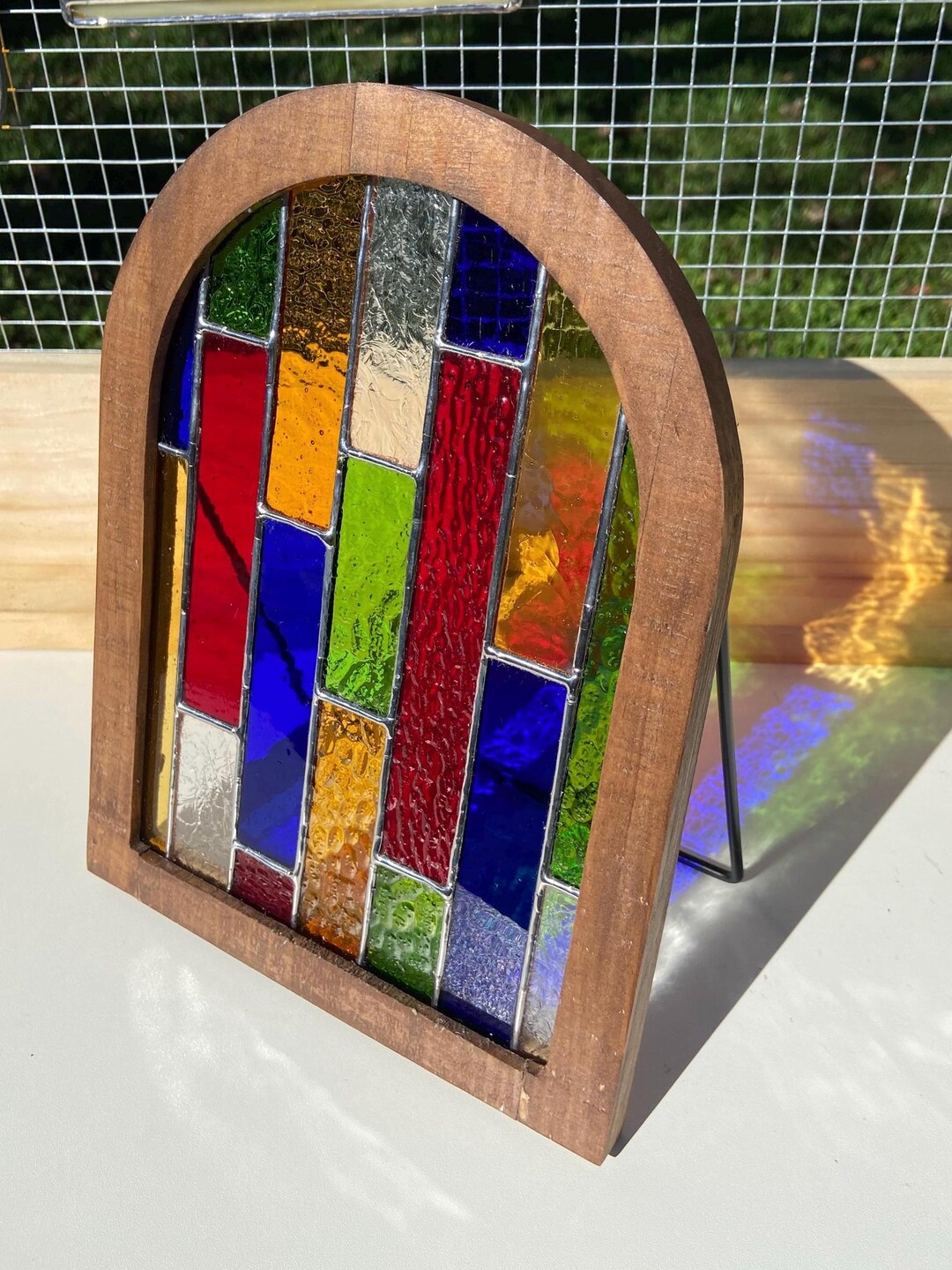 Stained Glass Arch Mini Window Decor - Etsy