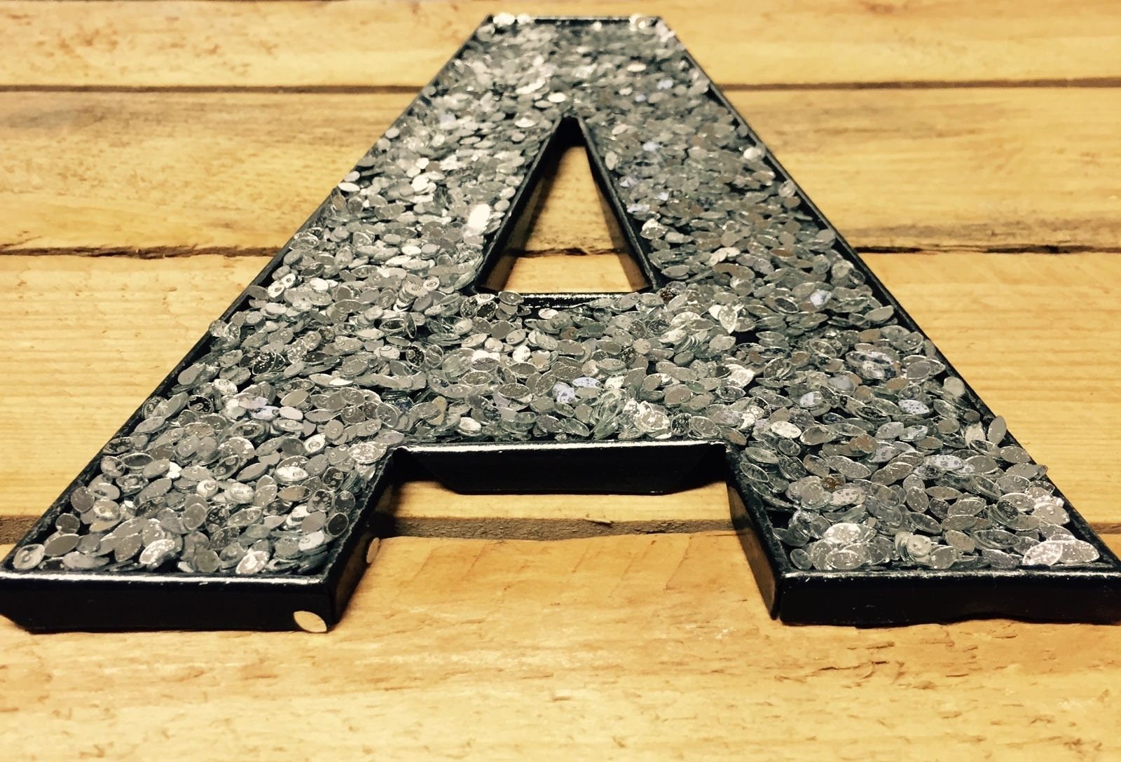 Large Silver Glitter Letters A-Z 20cm Wall Hangings Spell | Etsy