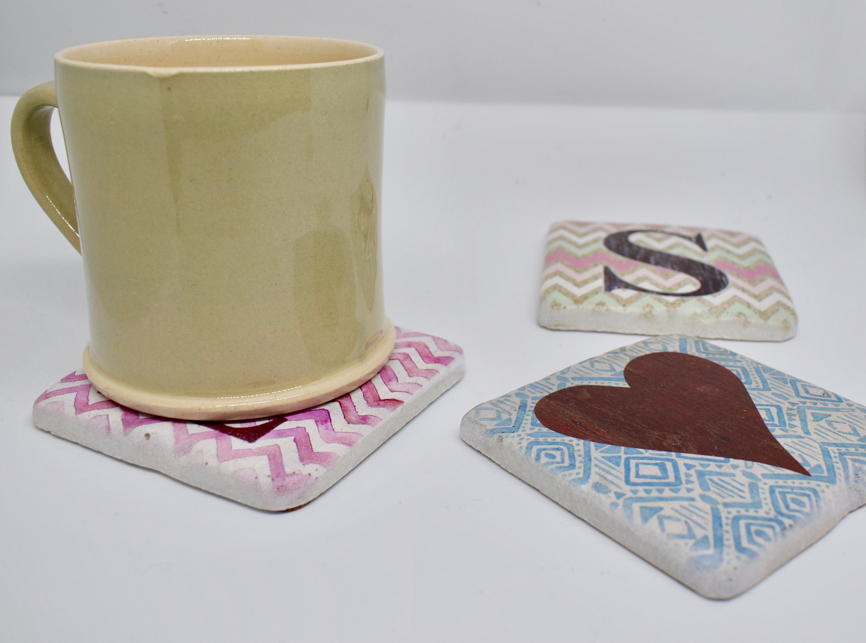 Handmade Alphabet Resin Coasters Ceramic Stone Coffee Tea - Etsy UK