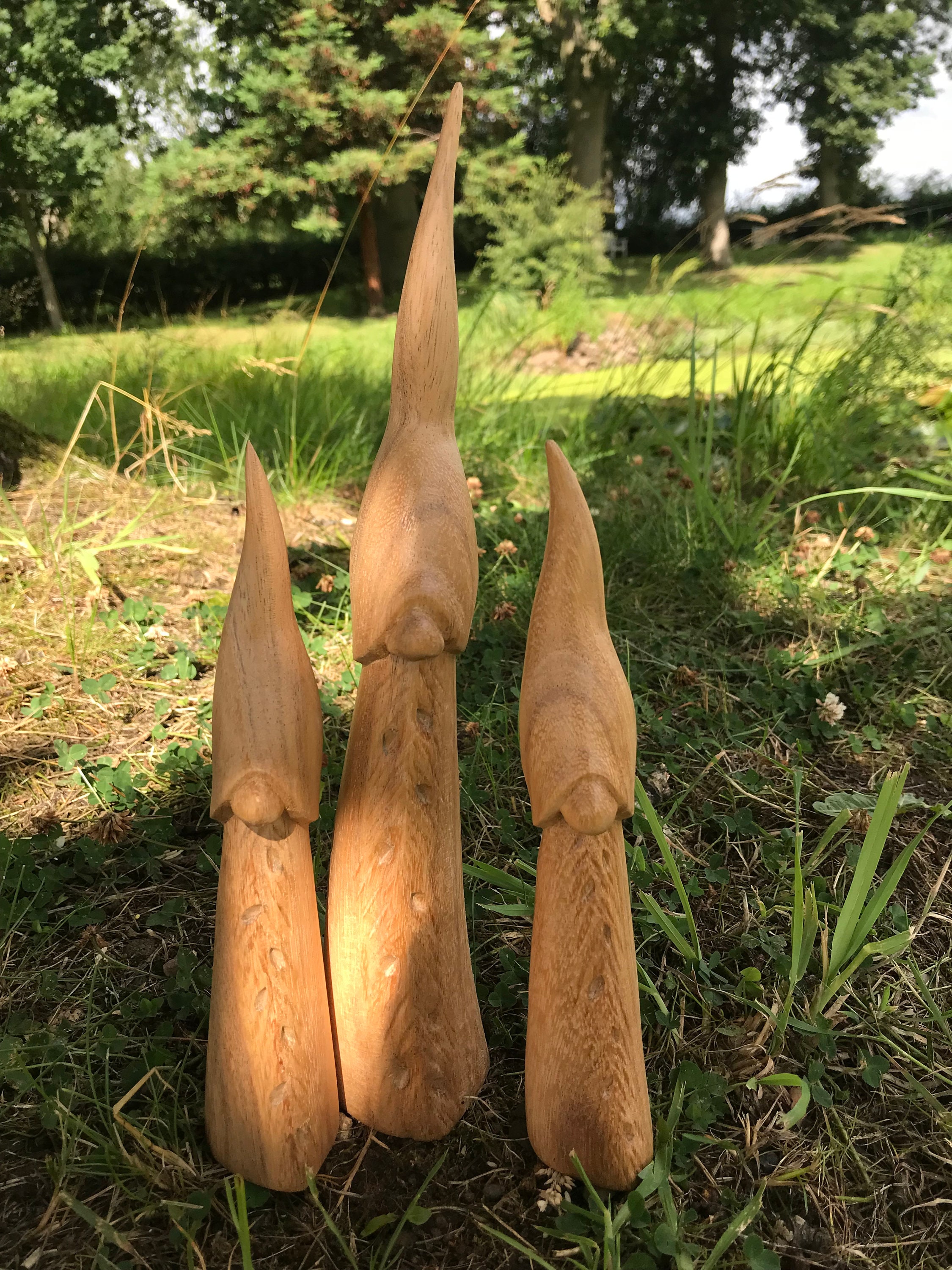 Handmade wooden gonks gnome carved fairy garden natural wood | Etsy