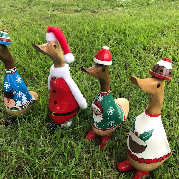 Wooden Ducks Christmas Ornaments - Etsy