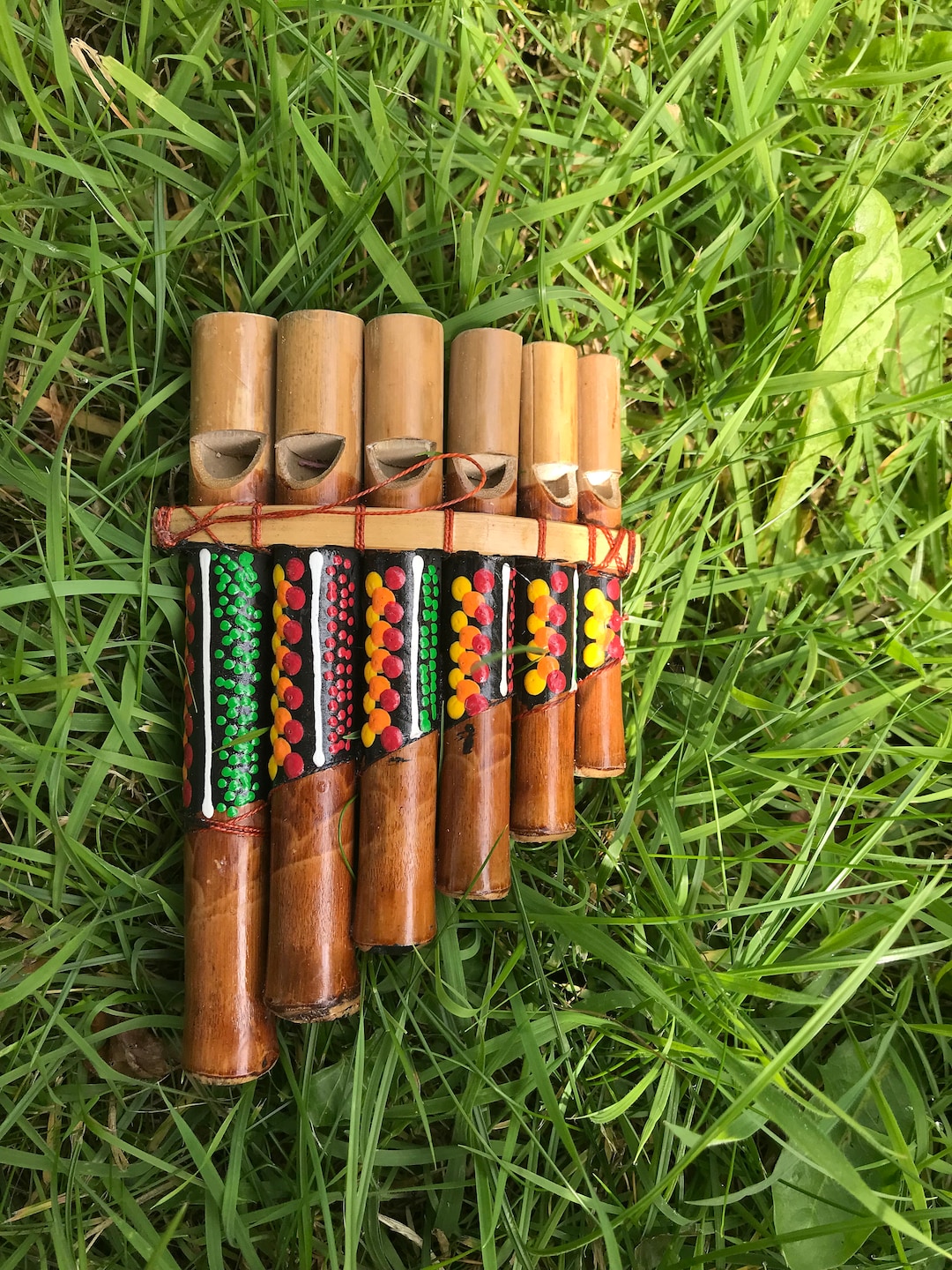 BAMBOO PANPIPES HARMONICA 6 Pan Pipes Windpipes Handmade Musical ...