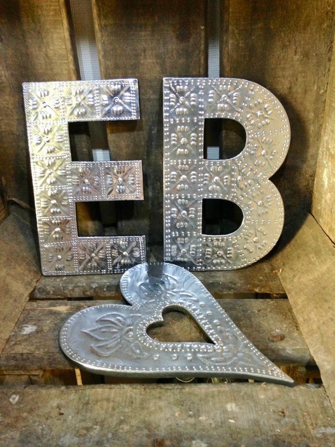 20cm A-Z Aluminium and Wood Letter Wall Hanging Alphabet Names Initials ...