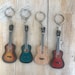 Acoustic Electric Mini Guitar Key Ring 10cm Designs Wooden Handmade ...