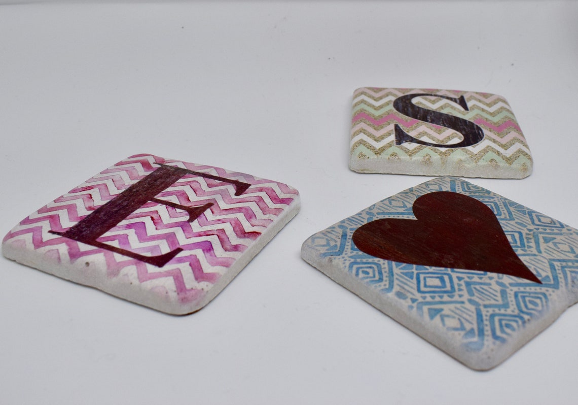 Handmade Alphabet Resin Coasters Ceramic Stone Coffee Tea - Etsy UK