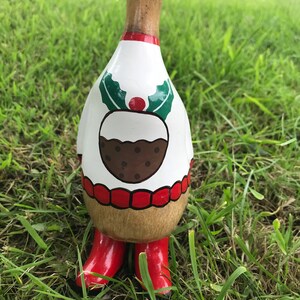 Christmas Jumper Duck Santa Duck Handmade Painted Wooden Bamboo Festive ...