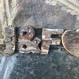 Rustic Bark Wooden Tree Trunk Letters Alphabet A-Z, Wood Wall Hanging ...