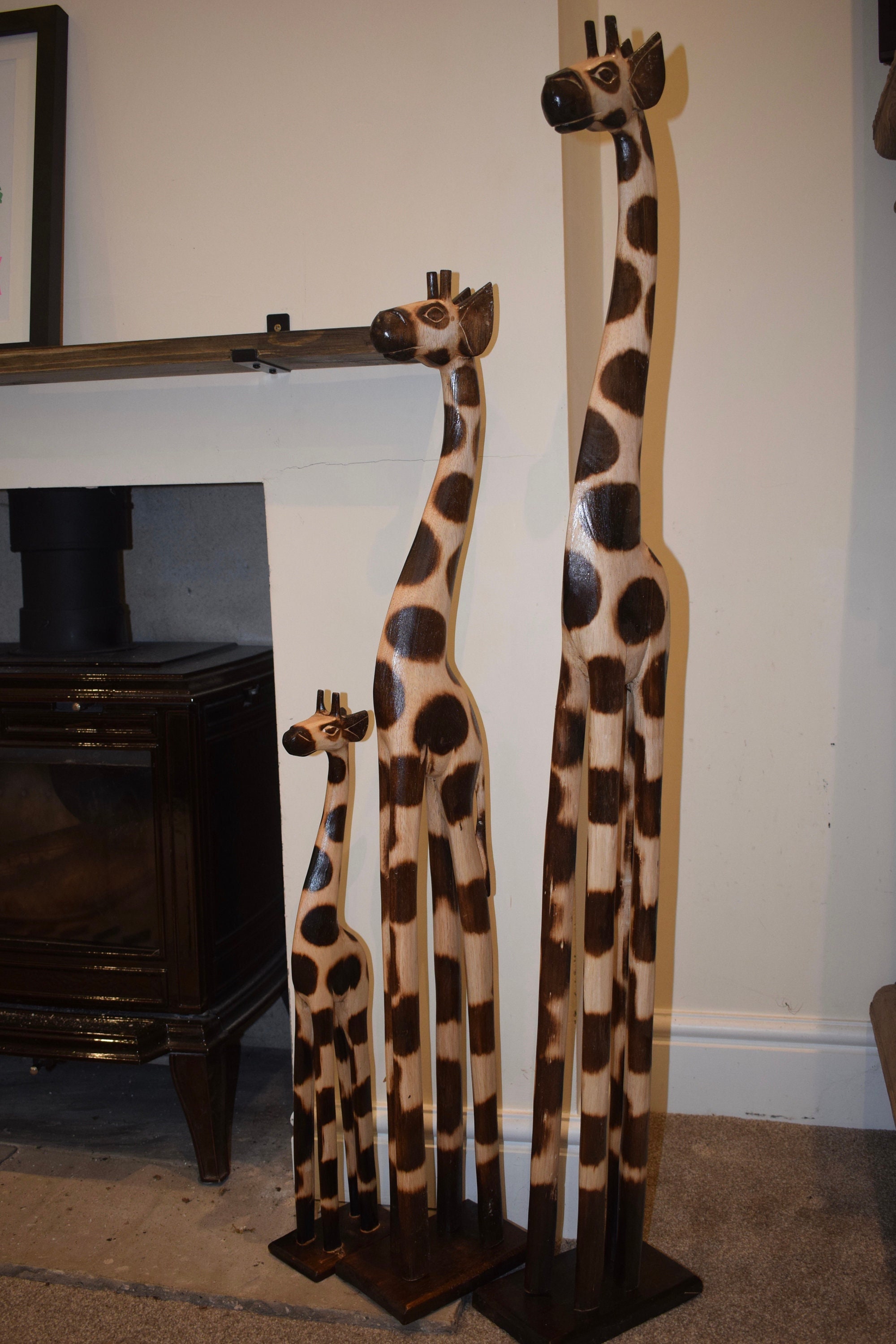 Hand Carved Wooden Giraffe Variety of Sizes Family Indonesian Ornament ...