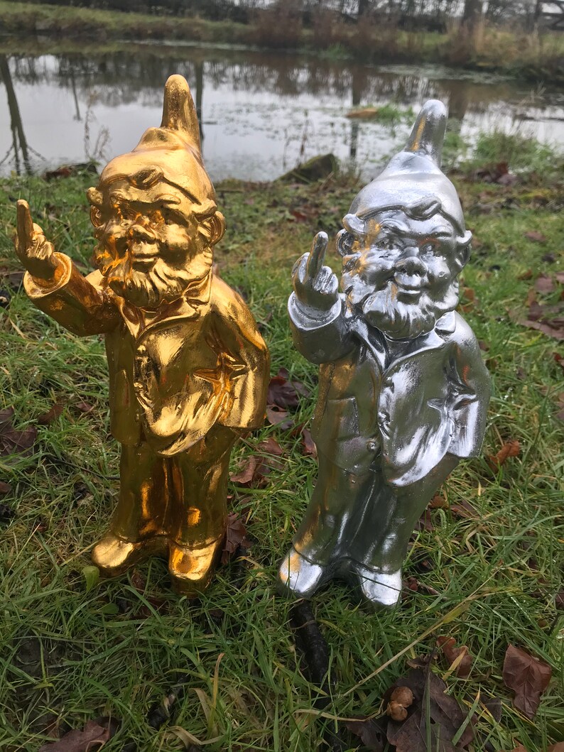 Swearing Gnomes Colourful Cheeky Gnomes Gift Statue Ornament Funny Joke ...