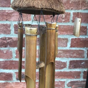 Handmade Wooden Bamboo Coconut Flyng Duck Wind Chime Garden Mobile ...