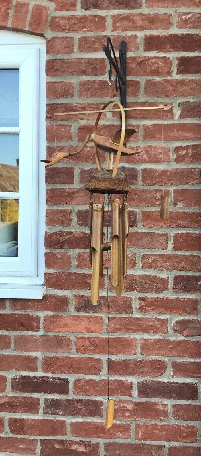 Handmade Wooden Bamboo Coconut Flyng Duck Wind Chime Garden - Etsy UK