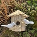 Handmade Wooden Birdhouse Bird Box Tree Bark Natural Garden Drifwood ...
