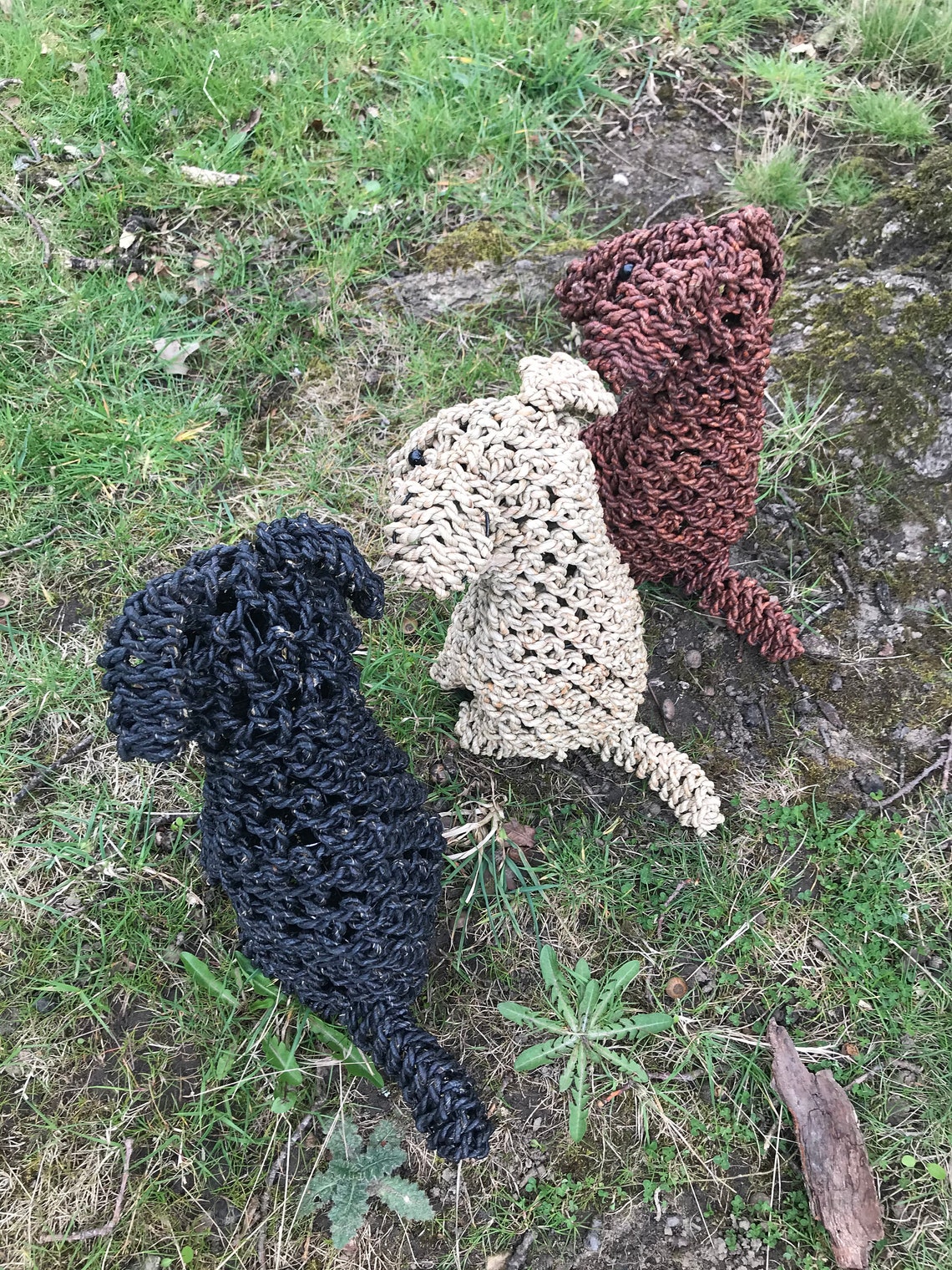 Handmade Rope Dog Puppy Statue Ornament Doorstop Handcrafted | Etsy