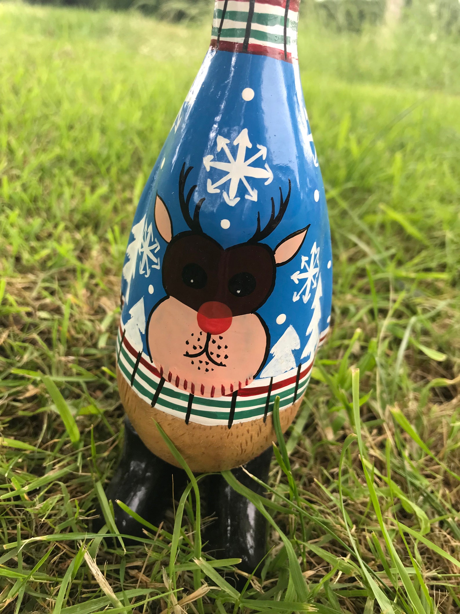 Christmas Jumper Duck Santa Duck Handmade Painted Wooden Bamboo Festive ...