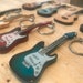 Acoustic Electric Mini Guitar Key Ring 10cm Designs Wooden Handmade ...