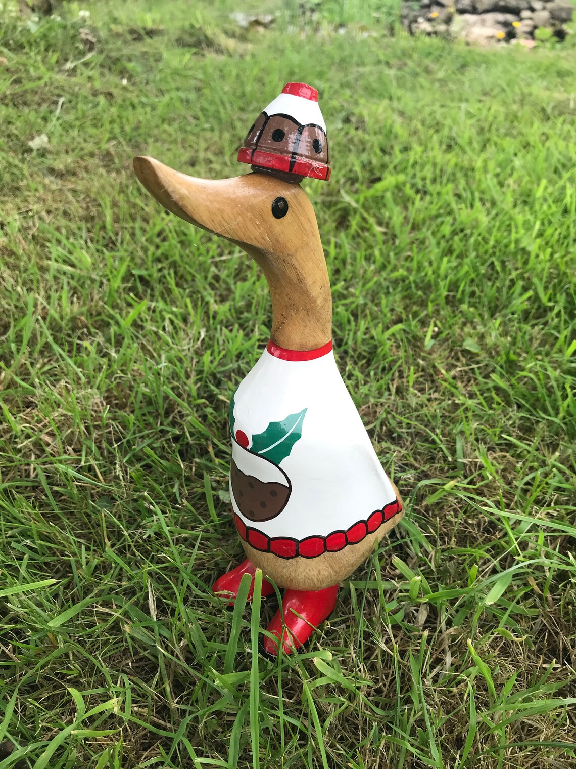 Christmas Jumper duck Santa Duck handmade painted wooden | Etsy