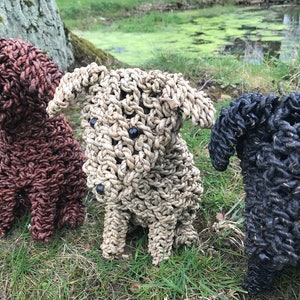 Handmade Rope Dog Puppy Statue Ornament Doorstop Handcrafted Gift - Etsy