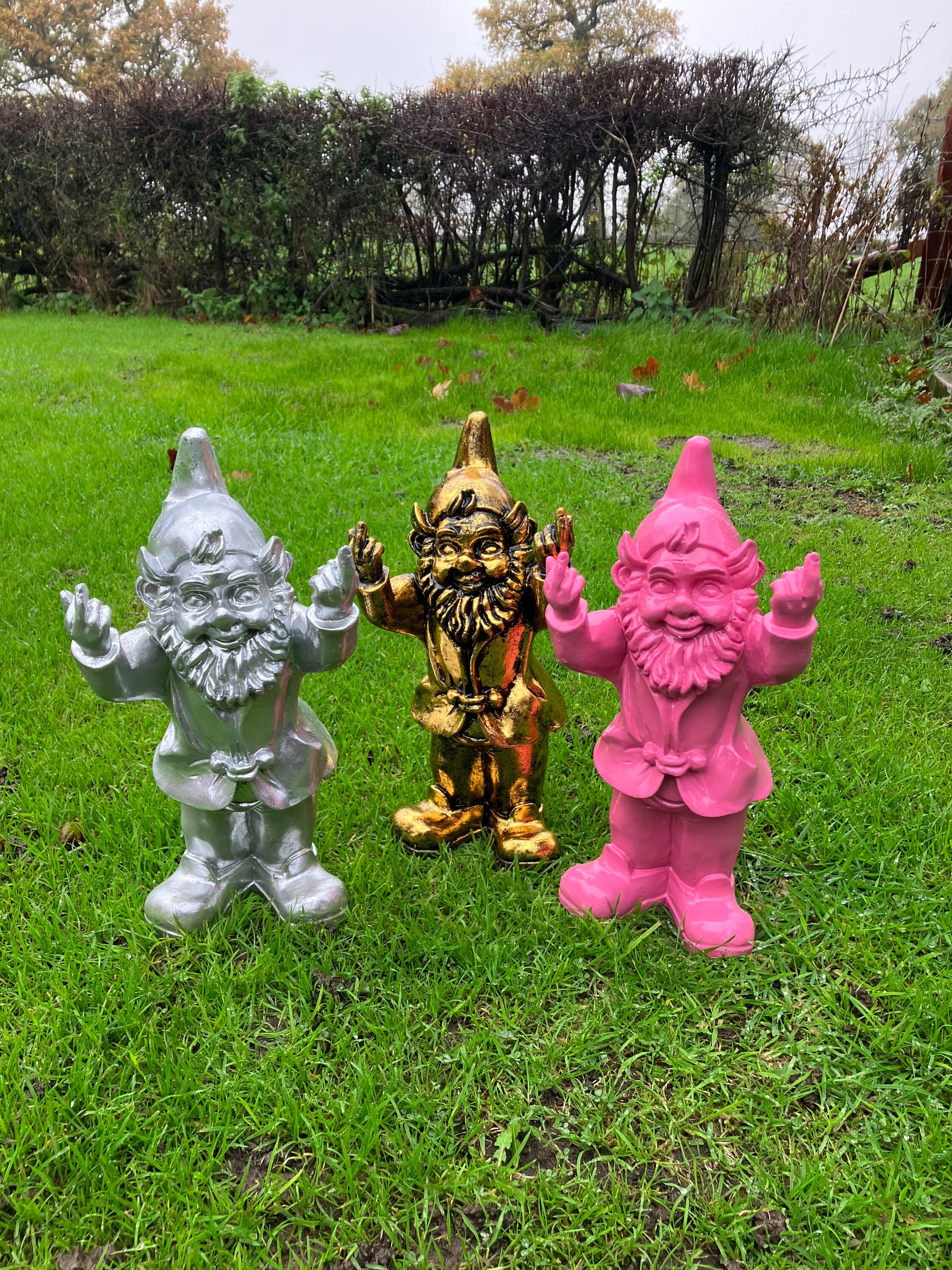 Swearing Gnomes Colourful Cheeky Gnomes Gift Statue Ornament - Etsy UK