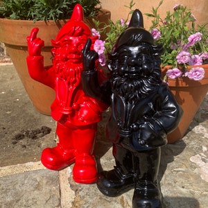 Swearing Gnomes Colourful Cheeky Gnomes Gift Statue Ornament Funny Joke ...