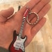 Acoustic Electric Mini Guitar Key Ring 10cm Designs Wooden Handmade ...