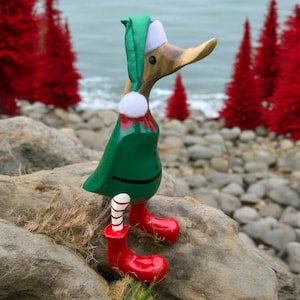 Elf Duck Handmade Wooden Christmas Decoration Santa’s Helper - Etsy