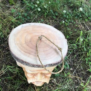 Hand Carved Wooden Birdhouse Forest Man Bird Box Tree Bark Natural ...