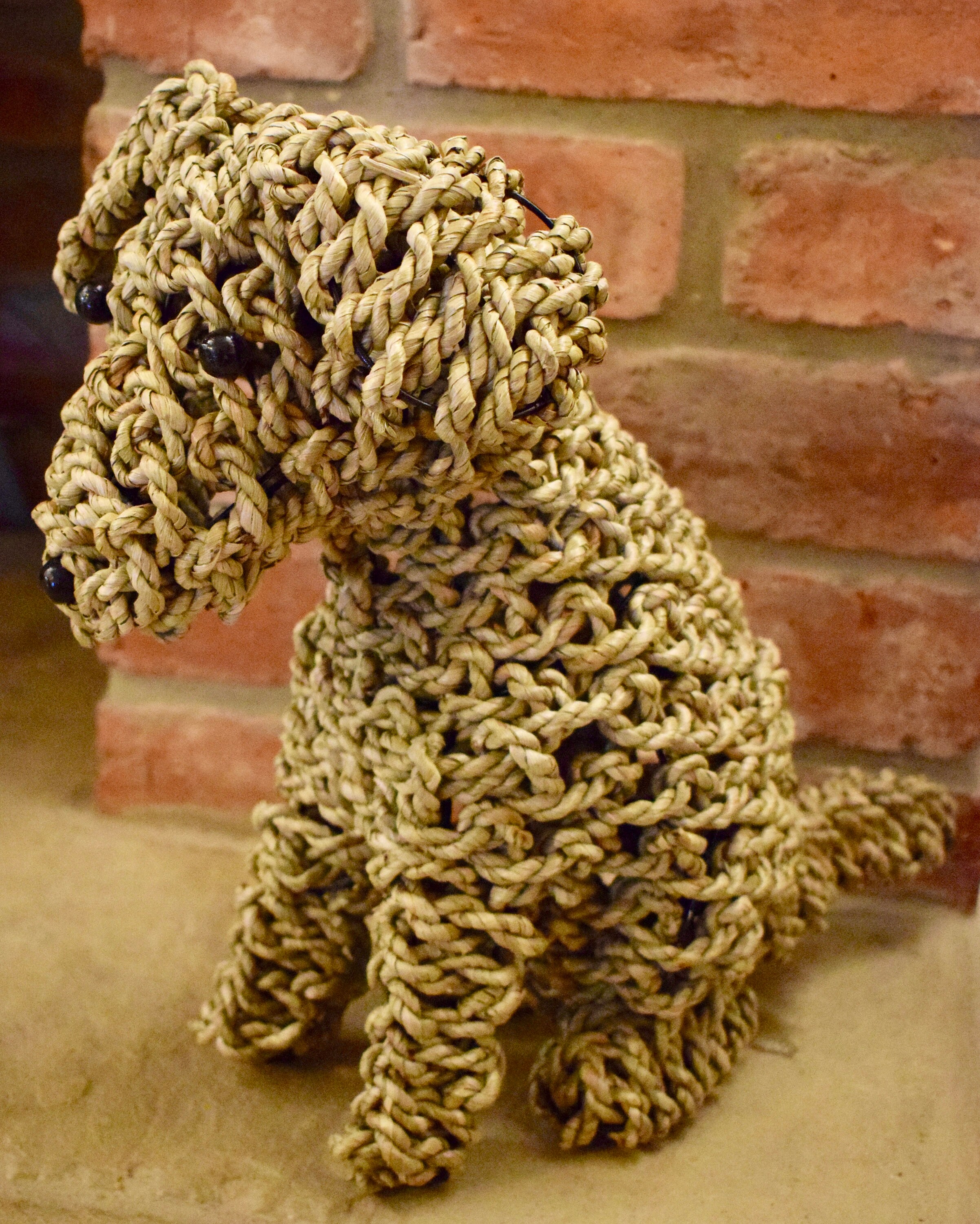 Handmade Rope Dog Puppy Statue Ornament Doorstop Handcrafted - Etsy ...