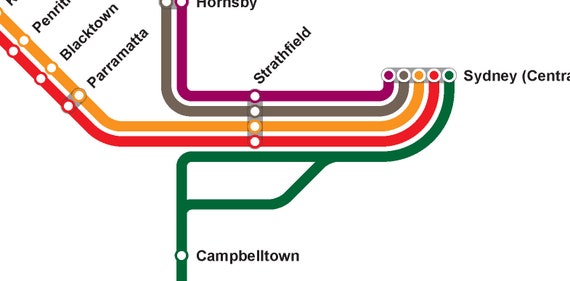 NSW Trainlink Regional Rail Network Map | Etsy