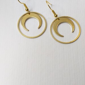 Round Celestial Gold Moon Earrings, Phases of the Moon Boho Jewellery ...