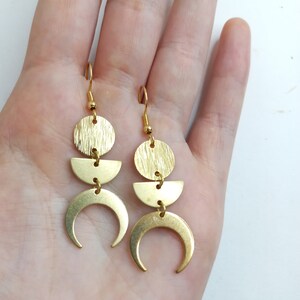 Phases of the Moon Earrings, Boho Celestial Jewellery, Lightweight ...