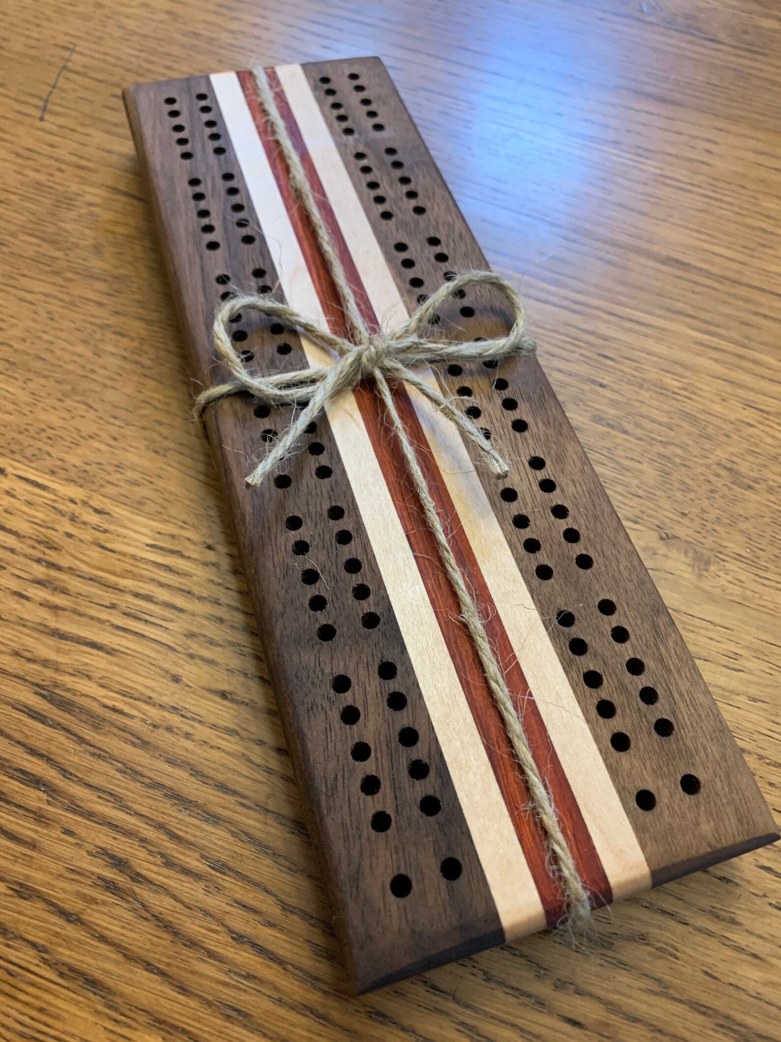 2 Player Cribbage Board Made From Walnut/maple/paduak 2 - Etsy