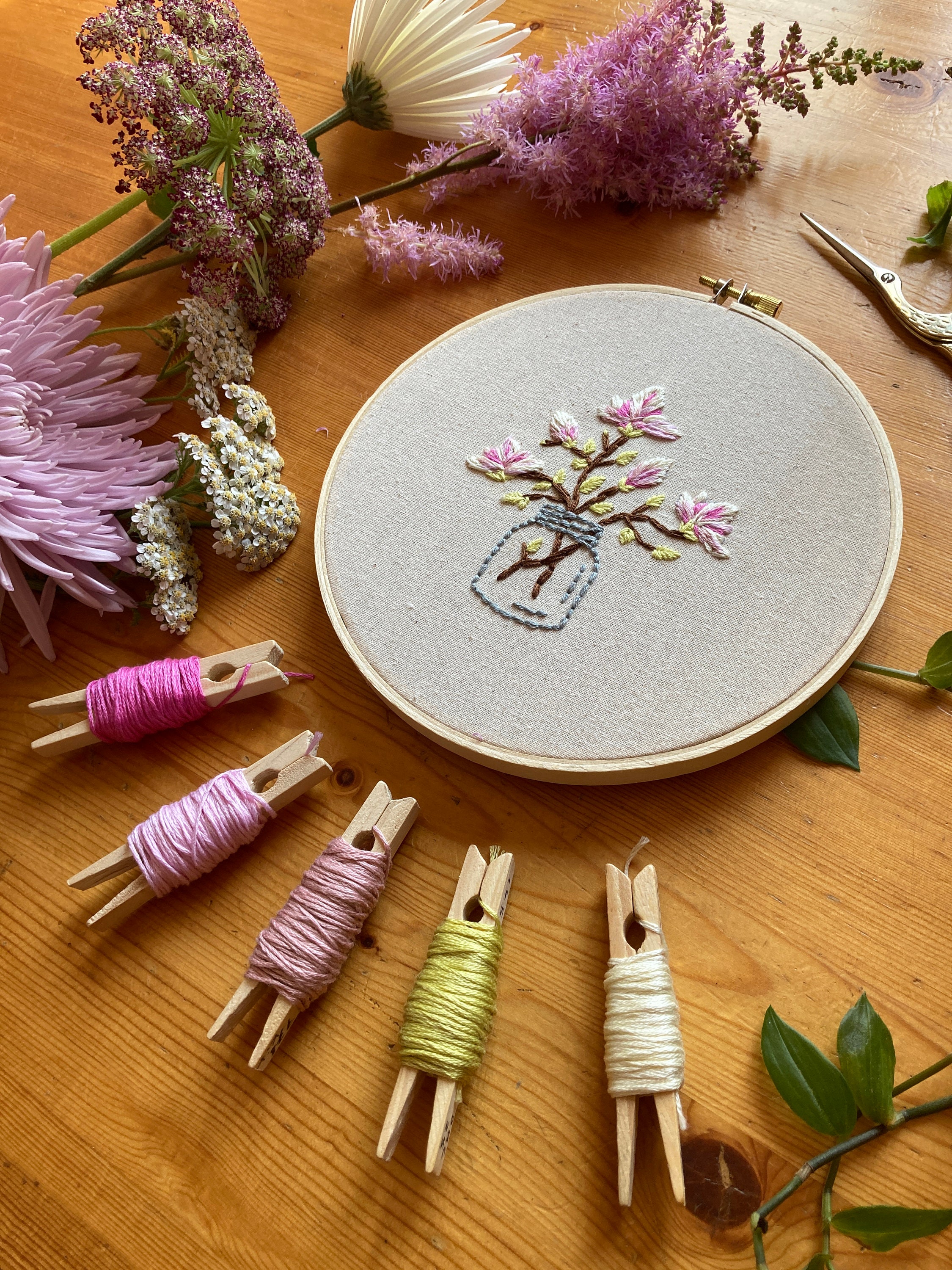 Magnolia Embroidery, Magnolia Tree Needlepoint, Floral Cross Stitch ...