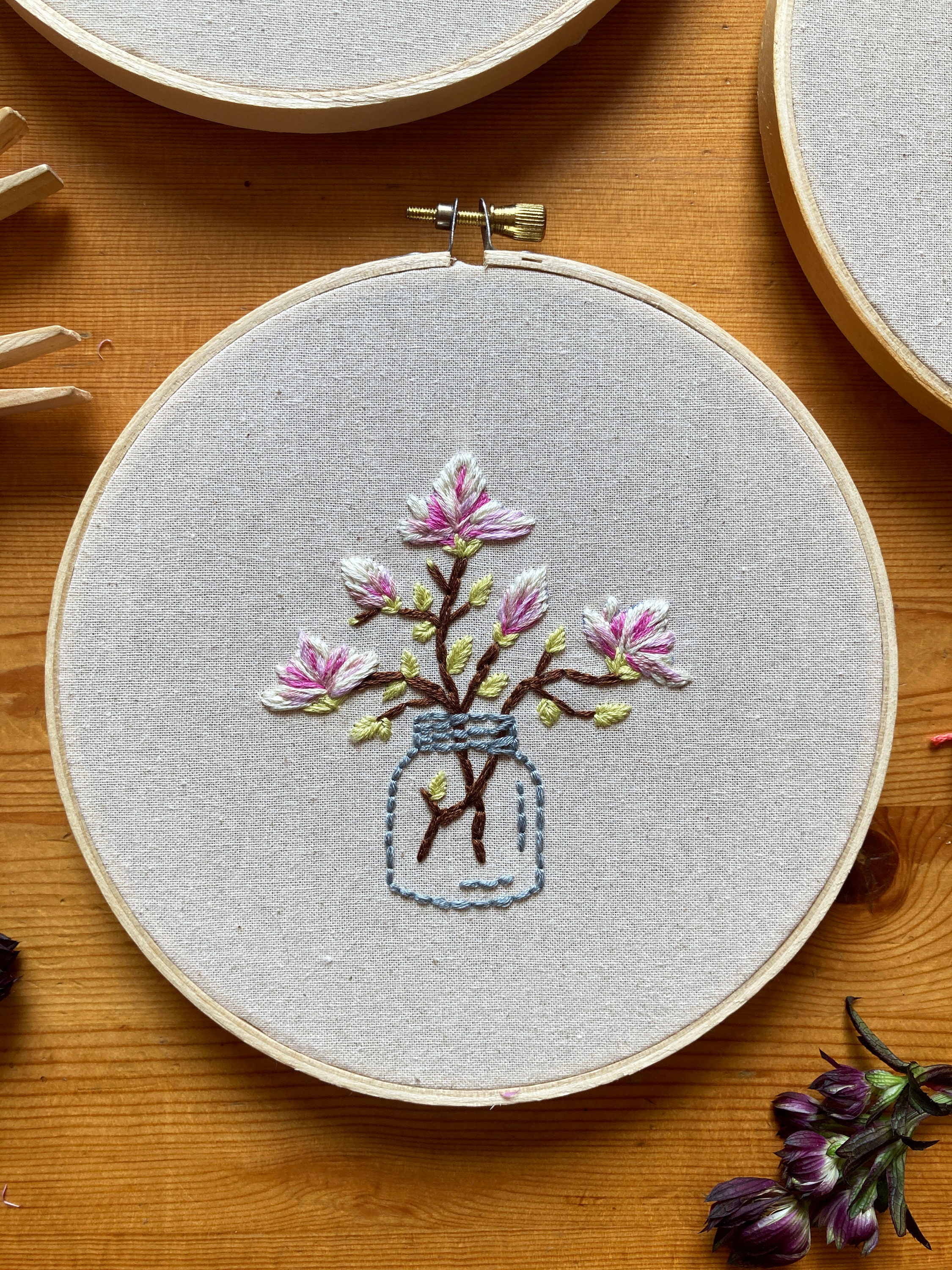 Magnolia Embroidery, Magnolia Tree Needlepoint, Floral Cross Stitch ...