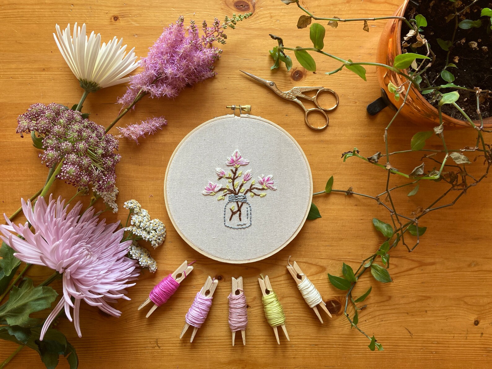 Magnolia Embroidery, Magnolia Tree Needlepoint, Floral Cross Stitch ...