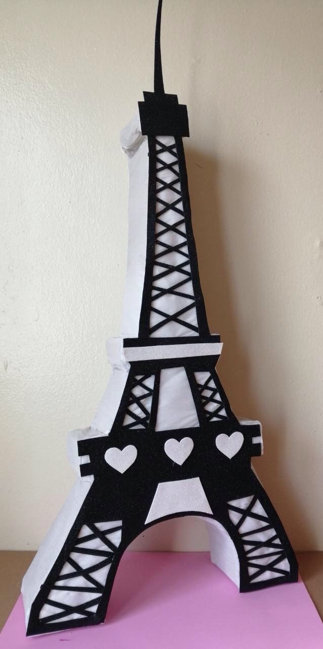 Black and White Eiffel Tower Pinata, Eiffel Tower Pinata, Eiffel Tower ...