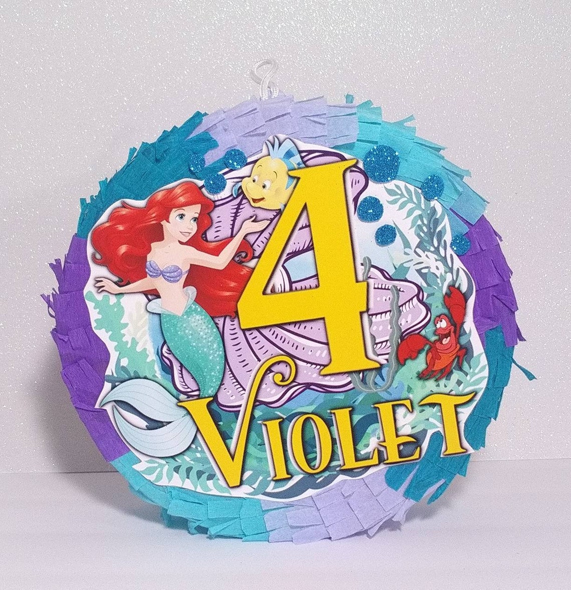 The Little Mermaid Pinata Personalized Mermaid Pinata Flounder Pinata ...