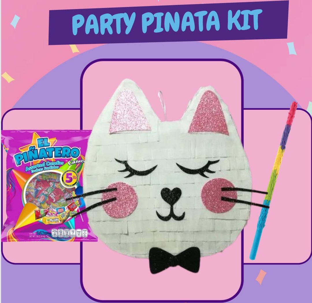 Cat Party Theme Cat Pinata Kit Cat Party Decoracion Cats Birthday Party ...