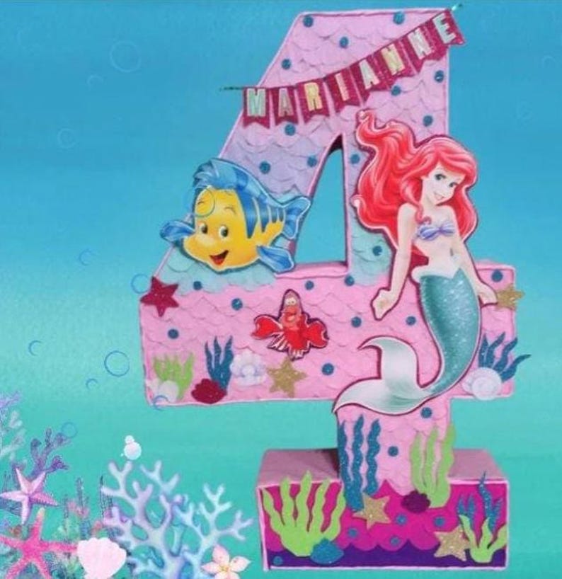 The Little Mermaid Pinata, Ariel Number Pinata the Little Mermaid ...