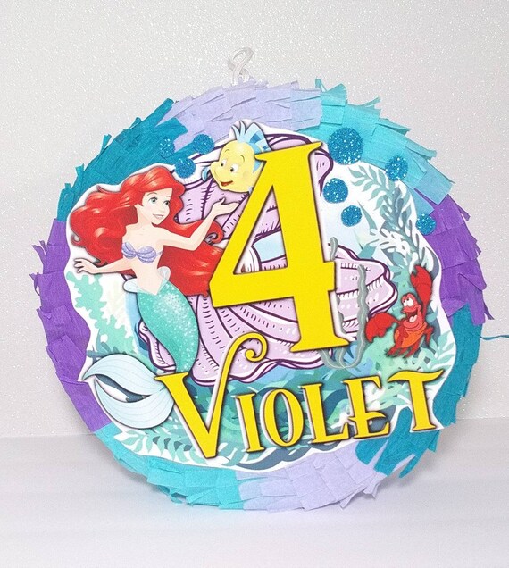 The Little Mermaid Pinata Personalized Mermaid Pinata Flounder - Etsy