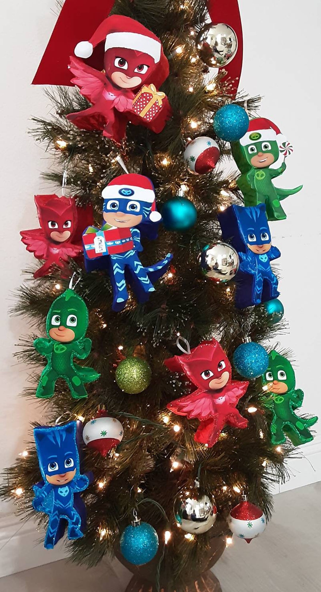 Pj Mask Ornaments Inspired Pj Mask Ornament Pj Mask Mini Pinatas Pj ...