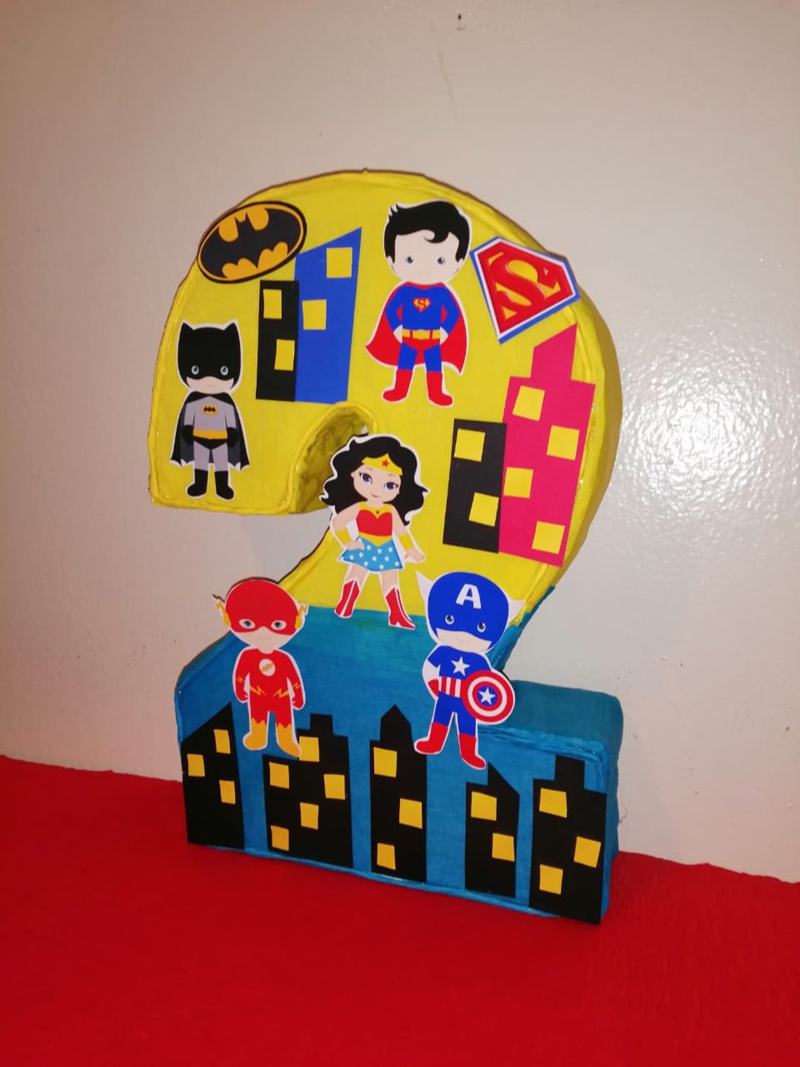 Superheroes Pinata Superheroes Birthday Party Captain - Etsy