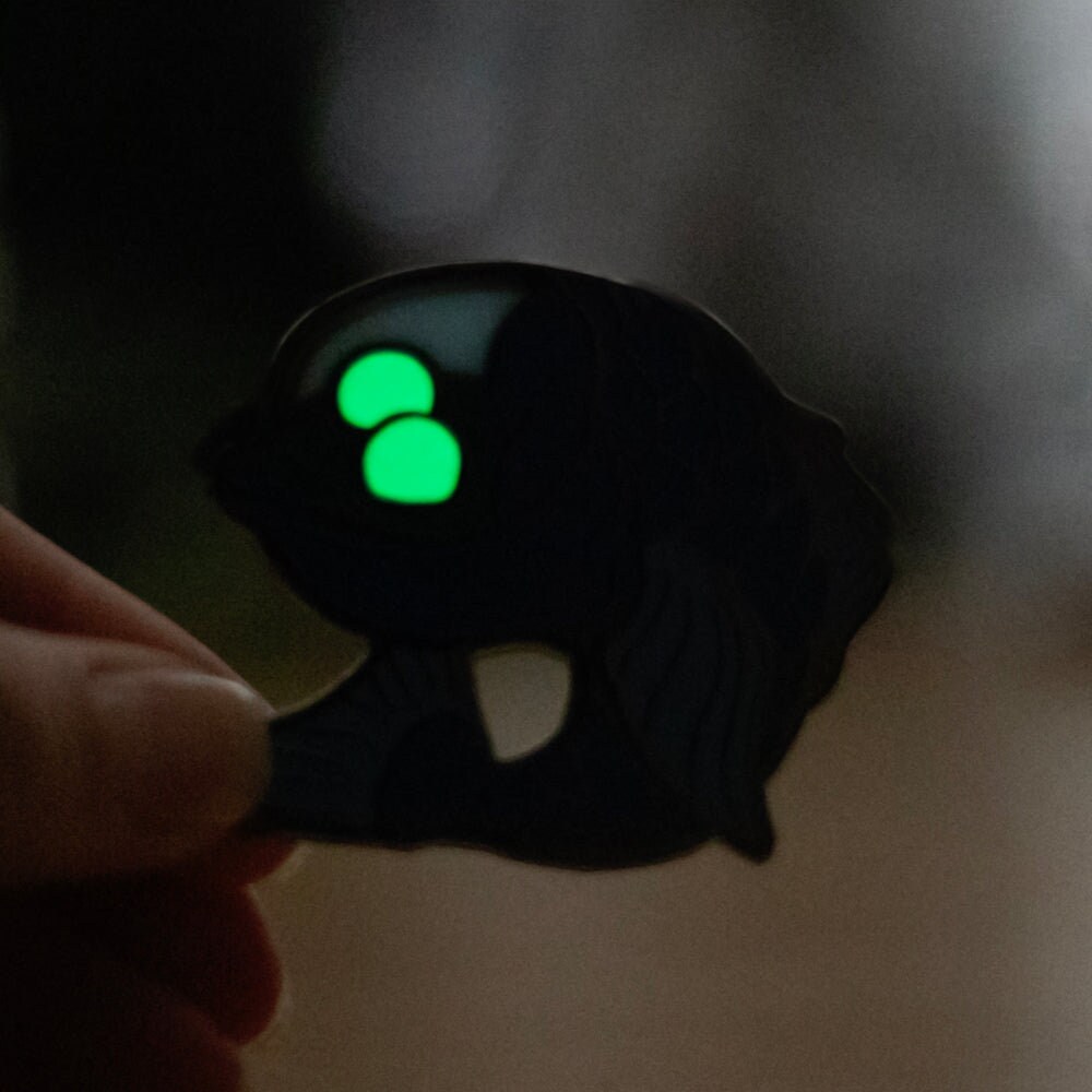 Barreleye Fish Enamel Pin glows in the Dark - Etsy