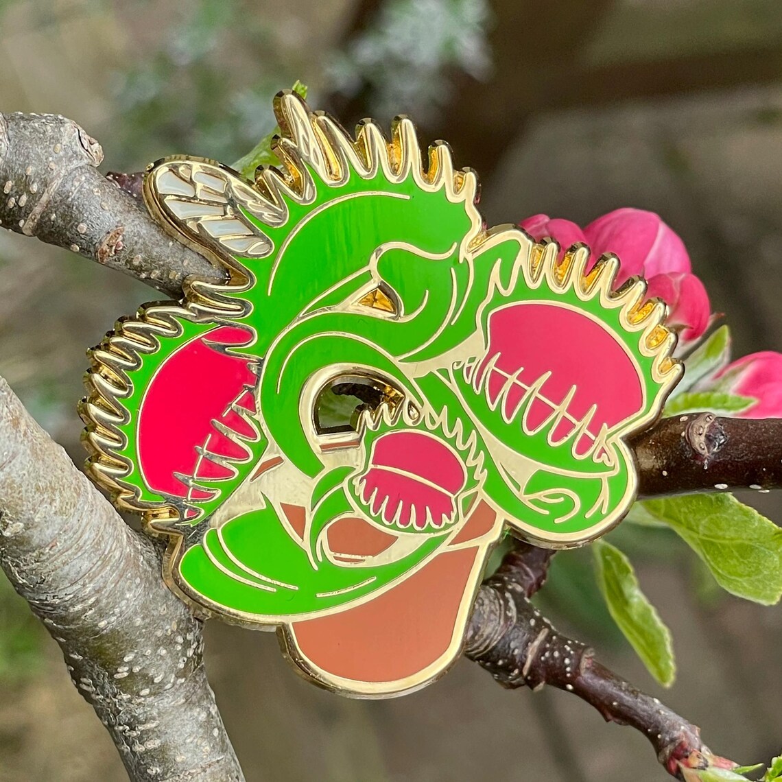 Venus Fly Trap Gold Plated Enamel Pin Badge Gift Plant Enamel Pins Botanical Gift - Etsy
