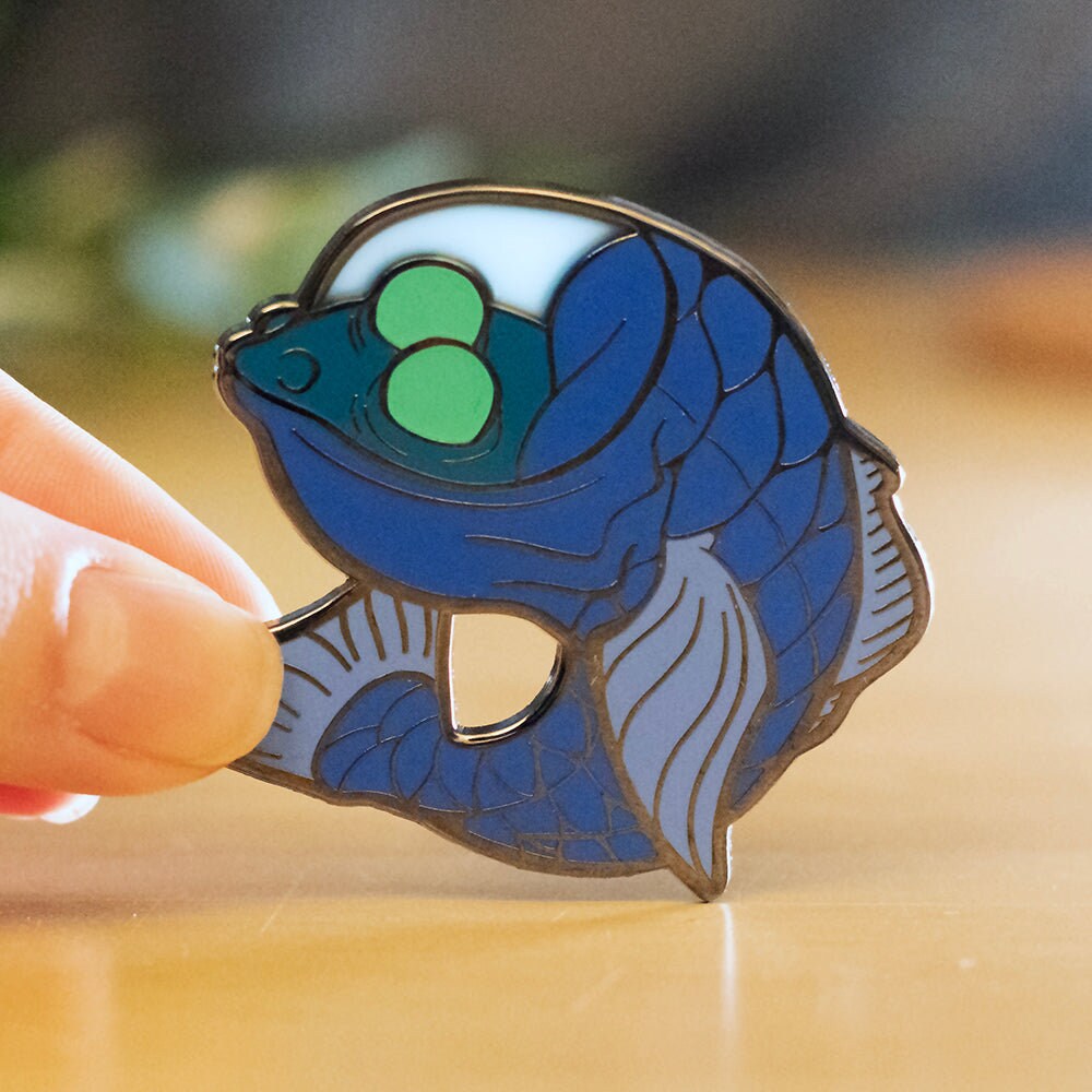 Barreleye Fish Enamel Pin glows in the Dark - Etsy