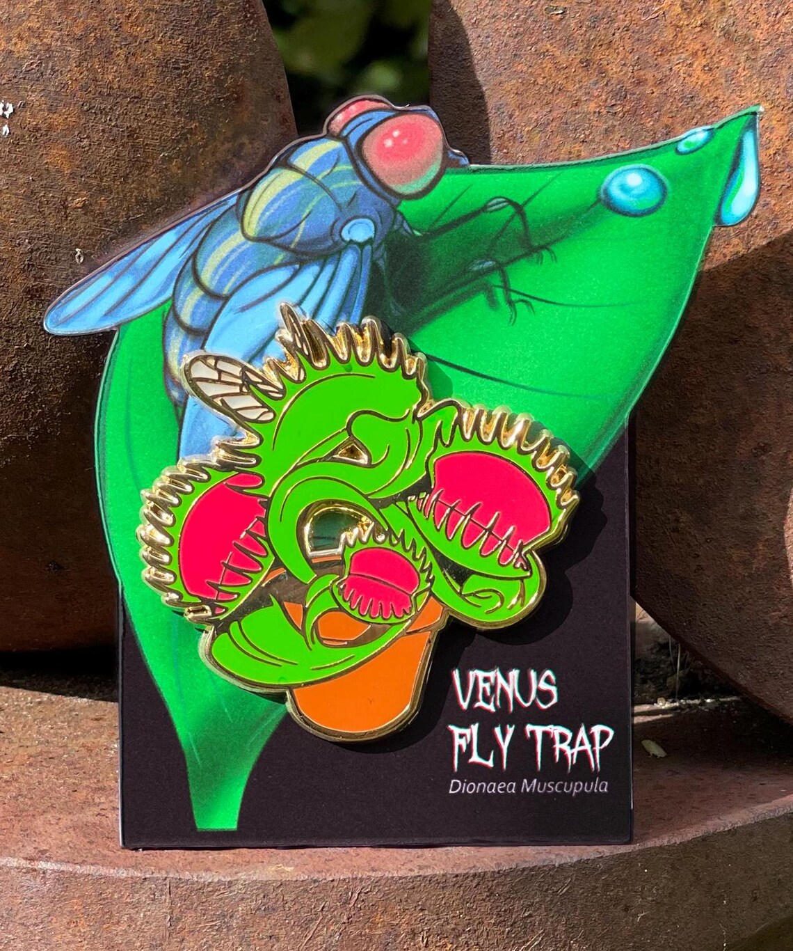 Venus Fly Trap Gold Plated Enamel Pin Badge Gift Plant Enamel Pins ...