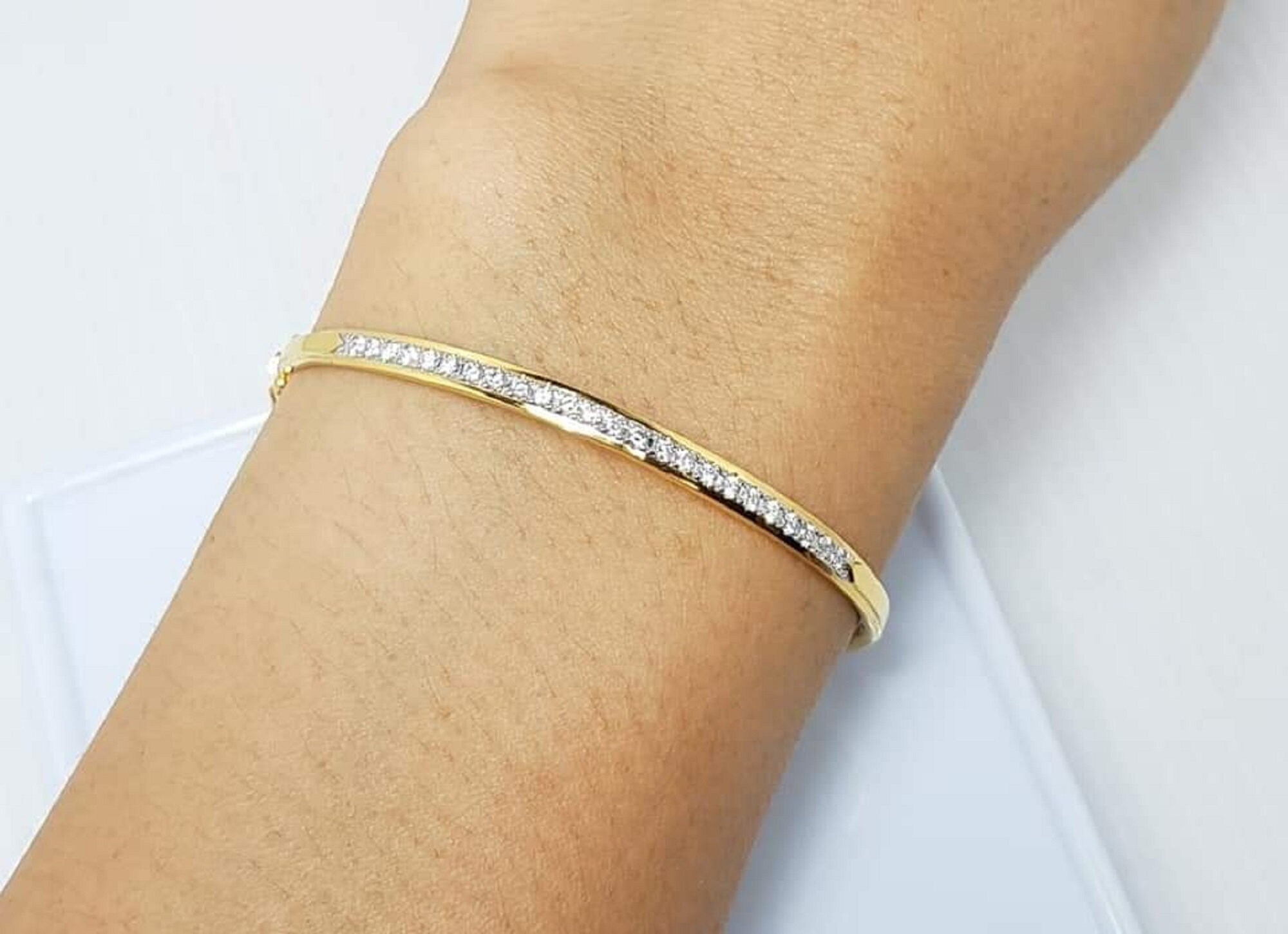 Diamond Bangle for Women &man Gold Bangle Round Brilliant Cut Diamond ...